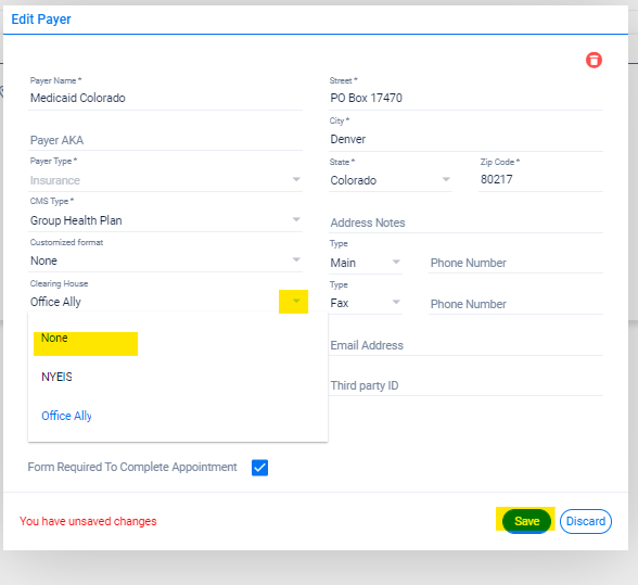 Secondary Billing Instructions