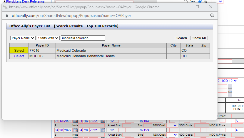 Secondary Billing Instructions