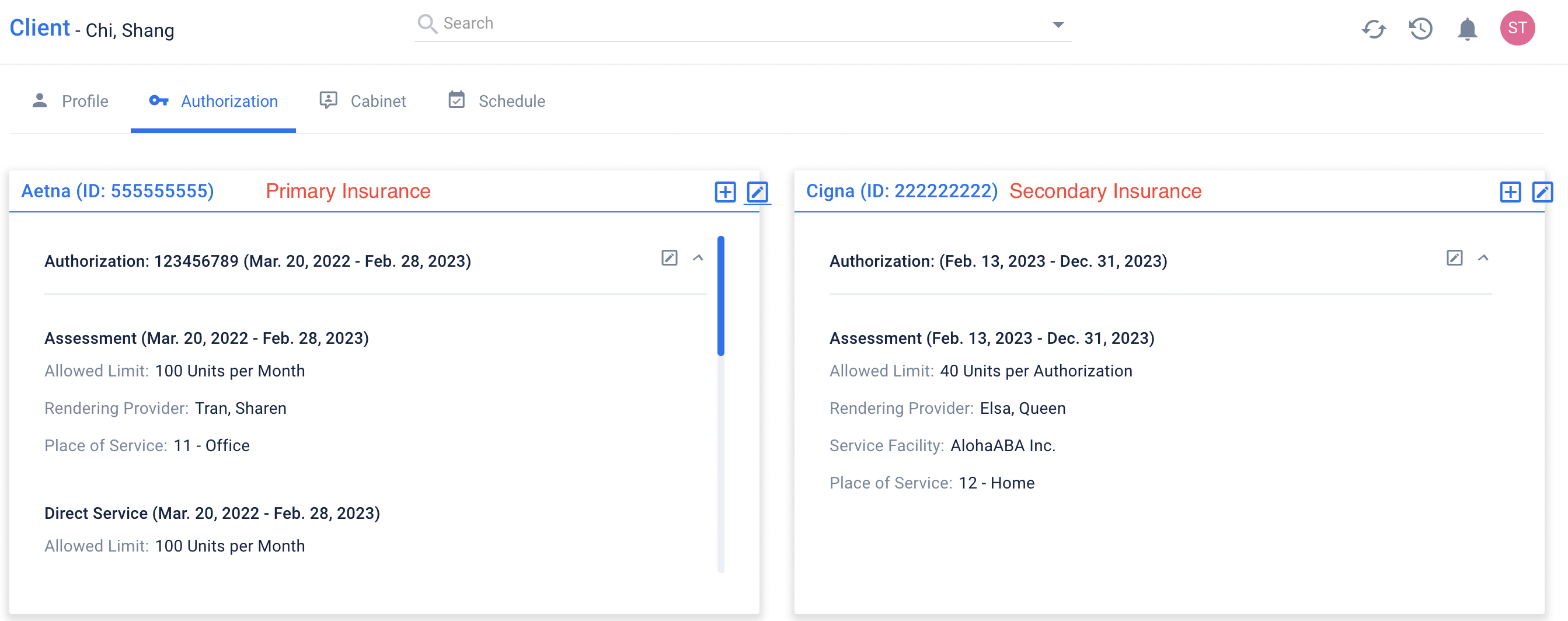 Secondary Billing Instructions