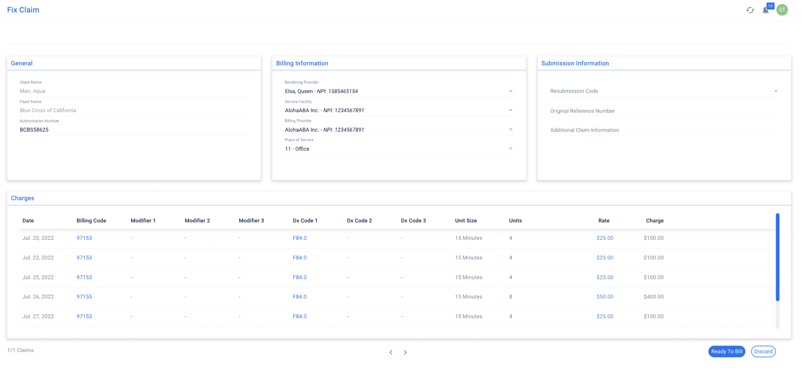 Correcting Claims in Office Ally/Aloha